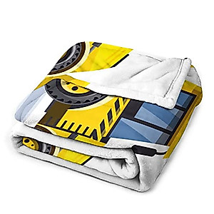 Backhoe Tractor Excavator Bulldozer Loader Blanket, Soft Cozy Flannel Throw Blanket Plush Fuzzy Custom Blanket All Season Sofa Bed Couch 40"x50"
