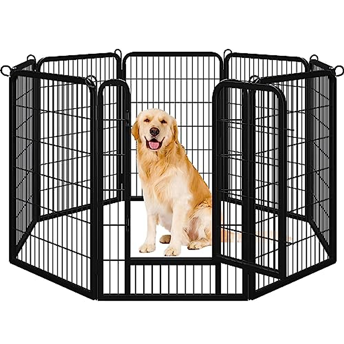 Yaheetech Dog Playpen Outdoor, 8 Panel Dog Fence 40" Indoor Pet Pen for Large/Medium/Small Dogs Heavy Duty Pet Exercise Pen for Puppy/Rabbit/Small Animals Portable Playpen for RV Camping Garden Yard