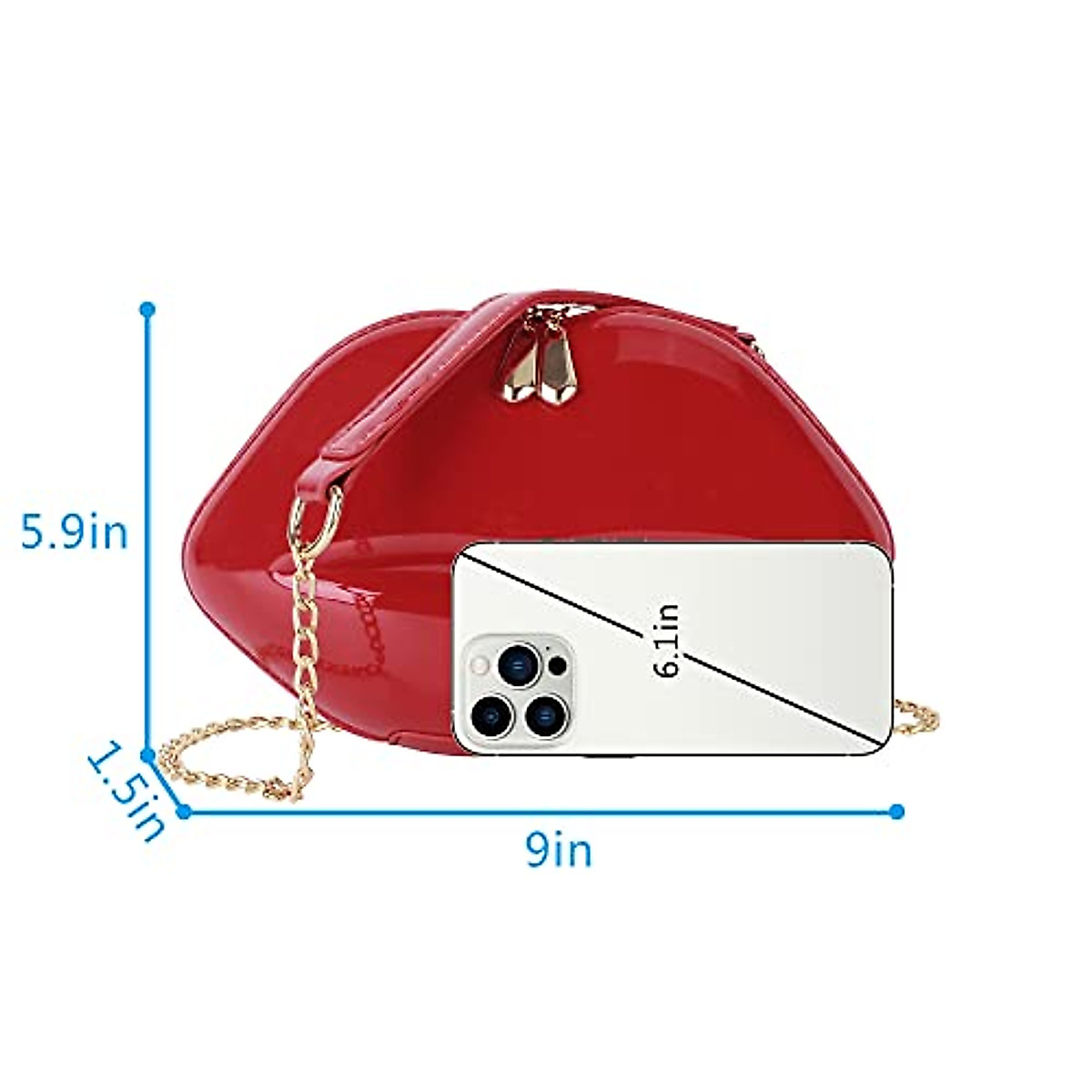 Goclothod Women Lips-shaped Shoulder Bag PU Leather Crossbody Bag Party Evening Handbag