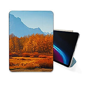 Mountain Autumn Leaves Nature case Compatible with iPad Mini Air Pro 7.9 8.3 9.7 10.2 10.9 11 12.9 inch Pattern Cover New 2022 2021 Trifold Stand 3 4 5 6 7 8 9 Generation 187 (10.9" Air 4)