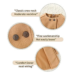 SWNONE Baby Coats Fall Winter Kid Baby Girl Cloak Button Jacket Clothes Baby Outwear Clothes (Khaki Coat, 12-18 m)