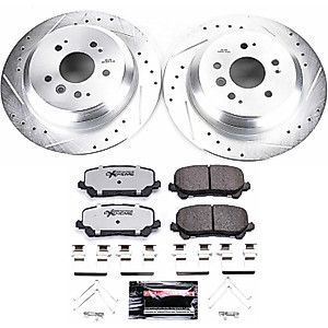Power Stop K7727-36 Rear Z36 Truck & Tow Brake Kit, Carbon Fiber Ceramic Brake Pads and Drilled/Slotted Brake Rotors For Honda Passport, Honda Pilot, Honda Ridgeline [Model Specific]