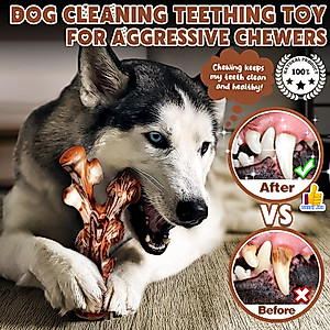 TonyEst Dog Toys, 4-Pack Indestructible Dog Chew Toys for Aggressive Chewers, Nylon Durable Dog Toys for Medium Large Dogs Breed, Bacon Flavored Tough Dog Bones Chew Toys for Super Chewer