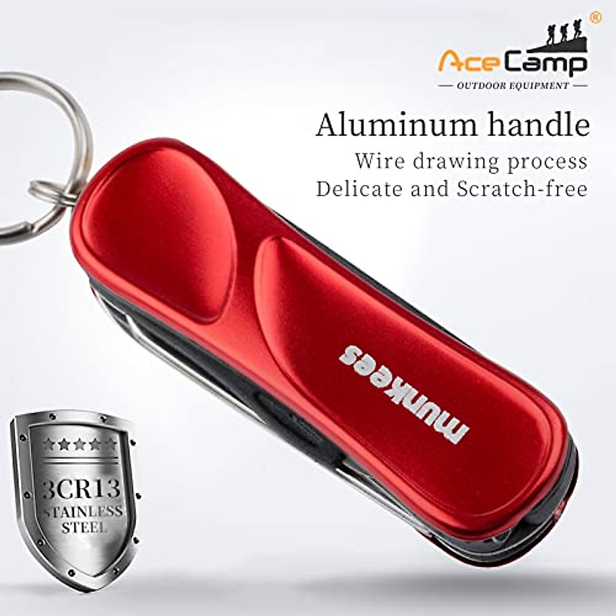 munkees 6-in-1 multifunctional nail clippers, scissors, knives, portable stainless steel nail tools, outdoor and travel equipment