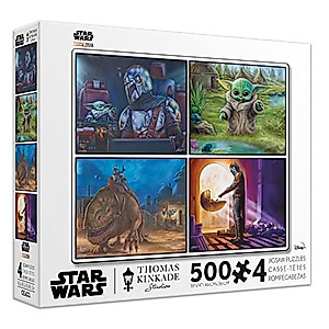 Ceaco - 4 in 1 Multipack - Thomas Kinkade - Mandalorian Collection - (4) 500 Piece Jigsaw Puzzles