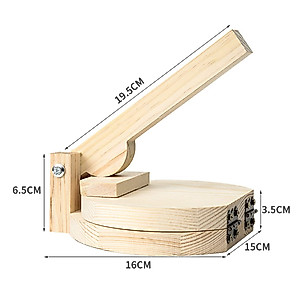 DOITOOL Tortilla Press 6 Inch - Traditional Labor-Saving Wood Tortilla Maker Press - Dough Press Wood Tortilla Press for Dumpling Skin, Homemade Mexican Tortillas,Roti, Burritos,Taco