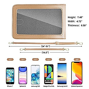 Borivilla Crossbody Cellphone Purse Women Touch Screen Bag RFID Blocking Wallet Handbag Shoulder Strap