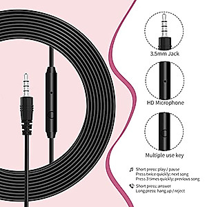 AUOUA Life On Music Headphones with Microphone, Lightweight and Folding Wired 3.5mm Stereo Headsets for Kids Teens, Adjustable Headband Stereo Headset for Computer Ipad Android Phone