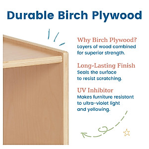 ECR4Kids Single-Sided Book Display, Classroom Bookshelf, Natural