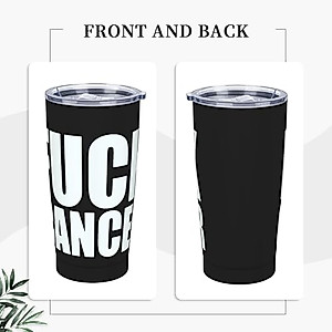 QIANGLAI Fuck-Cancer Stainless Steel Insulated Drinking Sport Cup Coffee Mug 20 Ounce with Lids and Straws