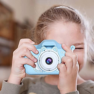 topliu New Cat Cartoon Children's Camera Front and Rear Double Lens 20 Million Selfie Camera Parent-Child Gift Camera with Puzzle Games
