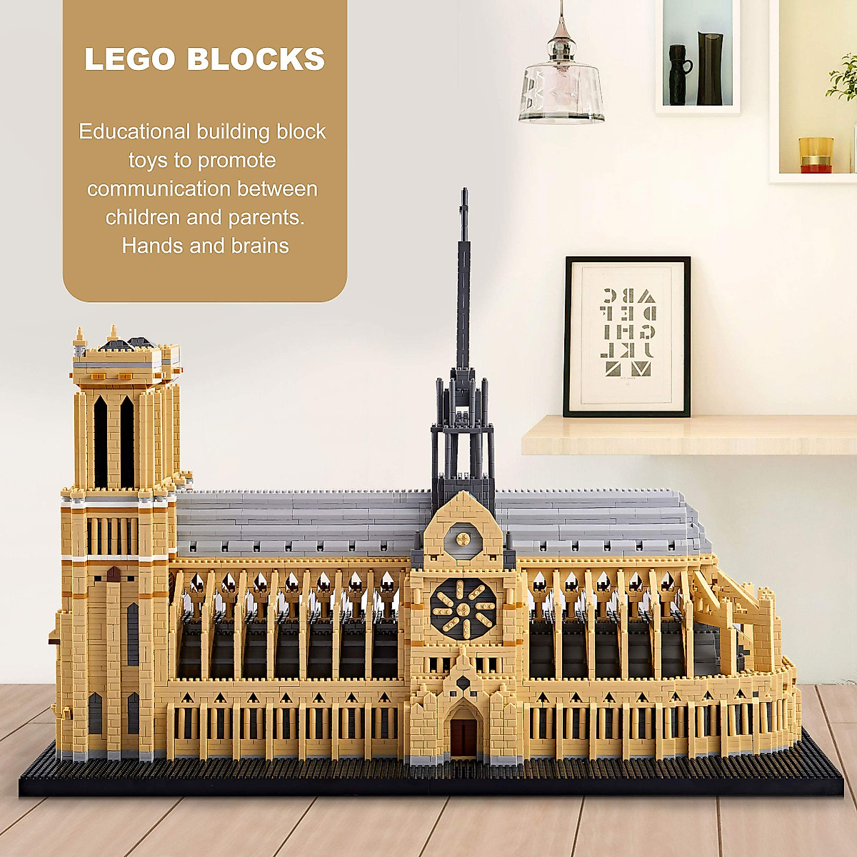YaJie Notre Dame Architecture Collection Micro Building Blocks Modle Set,Building Set Toy Gift for Adults and Teens (7380 Pieces)