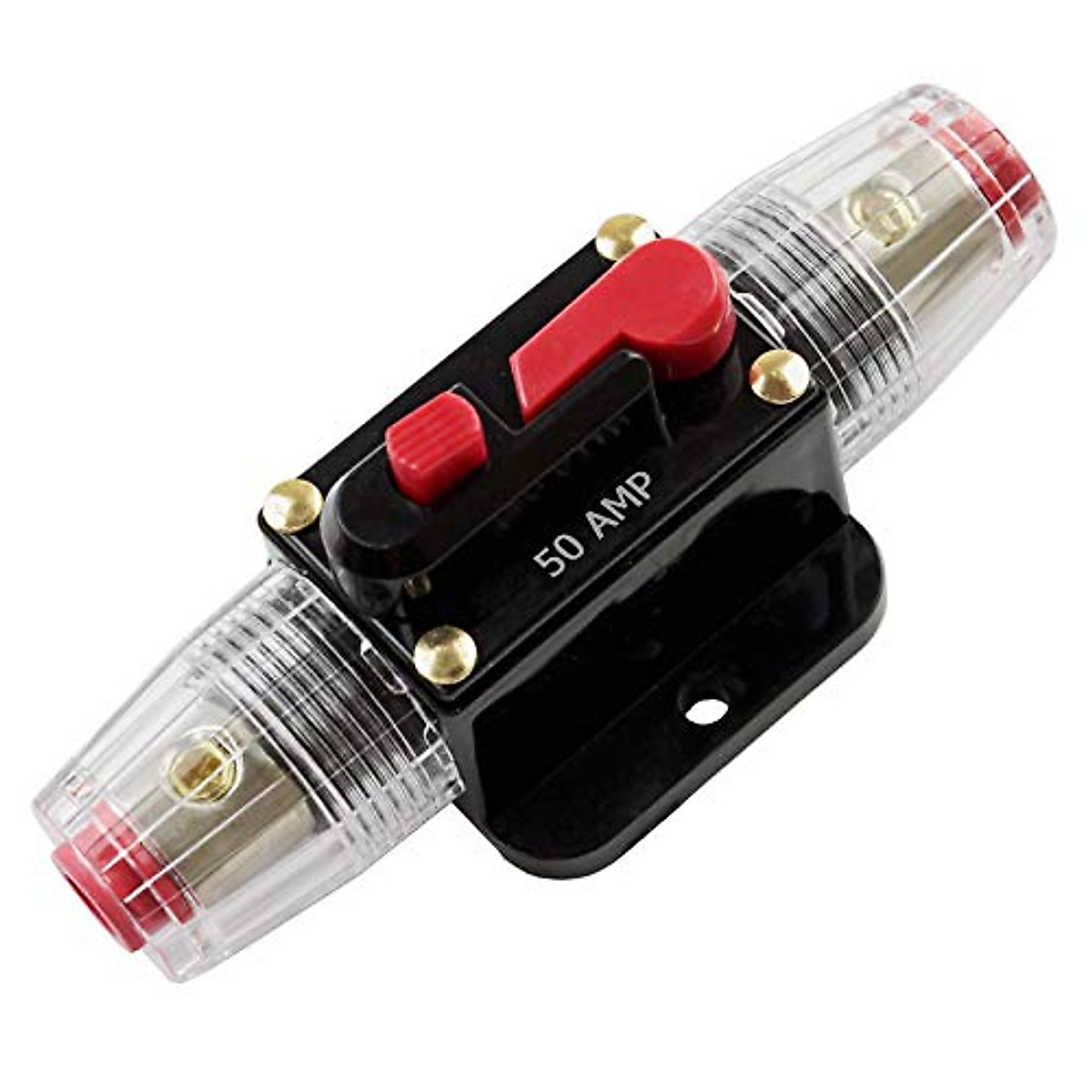 Car Stereo Audio 12V Circuit Breaker Fuse Inline Fits 4 8 Gauge Wire 50 Amp