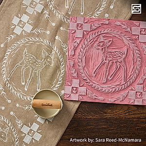 Speedball Block Printing Baren - Comfortable Wooden Handle, Made in the USA - 4 Inches