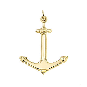 Lucchetta - Fine Nautical Gold Anchor Pendant Jewelry - Recommended Gift for Sailors! | Men's Women's 14k Pendants for Necklaces (up to 4mm) | Authentic Italian Jewelry from Italy