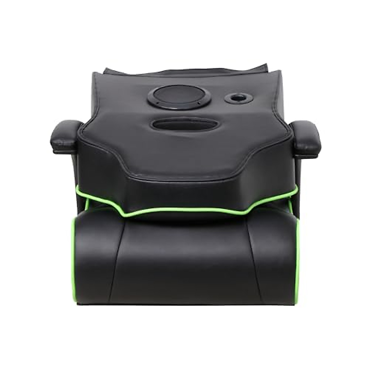 X Rocker Limewire Floor Gaming Chair - Headrest Mounted Speakers - 2.1 Bluetooth - Recliner with Padded Armrests - Black with Green