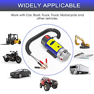 Oil Extractor Pump - 12V Gear Oil Pump Portable Self-Priming Motor Oil Pump Electric Self-Priming Engine Oil Pump & Tubes for Motorbike, Car, Boat, ATV(100W)