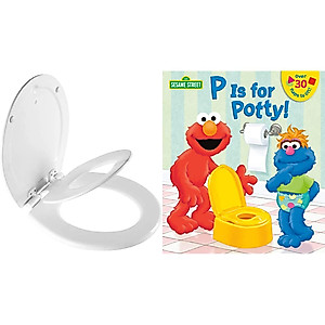 NextStep2 Round Potty Training Toilet Seat with Soft Close & P is for Potty! Sesame Street Lift-the-Flap Book