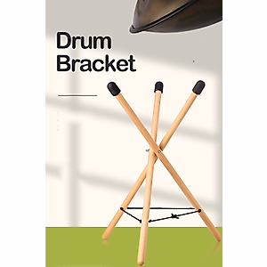 QiaoDongDian Wooden Steel Tongue Drum Stand Foldable,Handpan Drum Stand, Tripod Base,for 10 to 22 Inch Drum Percussion Instrument,Securely Holds Your Instrument. (Color : Dual-use)