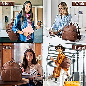 Backpack Purse for Women,PU Leather Satchel Handbags for Women Ladies Work Office Travel College Student School Bookbag with USB Charging Port,Fashion Casual Anti-Theft Shoulder Bag fits 11inch Tablet