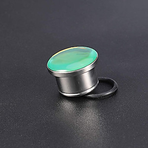2G-5/8 inch Single Flare Ear Plugs Tunnels 316L Stainless Steel Ear Gauges Illusion Color Expander with O-Ring Body Piercing