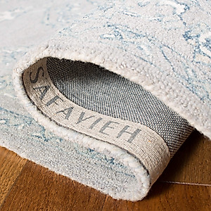 SAFAVIEH Micro-Loop Collection 10' x 14' Light GreyIvory MLP504F Handmade Shabby Chic Premium Wool Living Room Dining Bedroom Area Rug