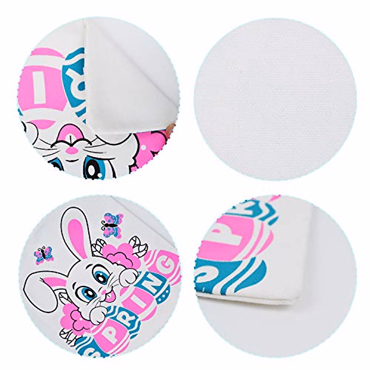 JOYIN Easter Tote Bags Easter Canvas Bags Reusable Grocery Shopping Bags Bunny Bags for Easter Eggs Hunt, Easter Basket, Easter Gift Goodie Bags with Handles for Easter Kids Party Favor Supplies