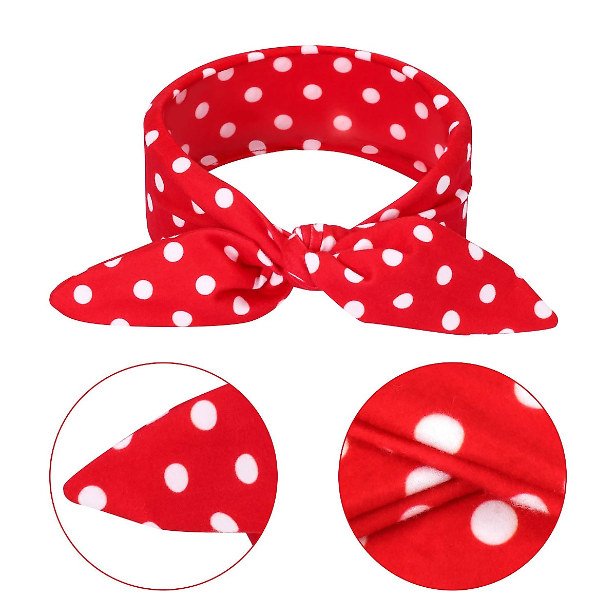 WILLBOND Christmas Parent Baby Girl Turban Headband 2 Pieces Girl Red Black Plaid Headbands with Bow for Mom Baby