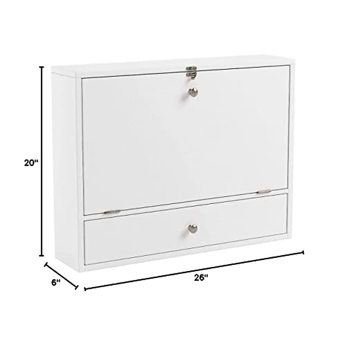 SEI Furniture Willingham Wall Mount Folding Desk, White