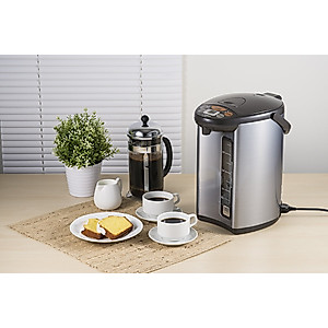 Zojirushi Micom Water Boiler & Warmer, 135 oz. / 4.0 Liters, Silver and Zojirushi NS-ZCC10 Neuro Fuzzy Rice Cooker, 5.5-Cup uncooked rice / 1L, White