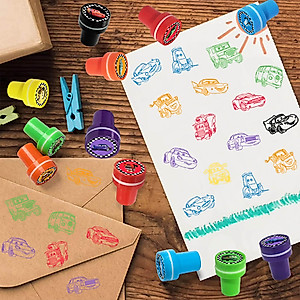 MLEDUY Cars Birthday Party Supplies, 24Pcs Cars Theme Stamper Party Favors, Cars Goodie Bag Stuffers for Cars Party Decorations