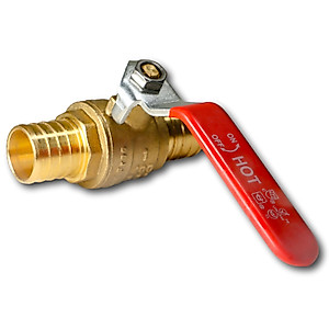 XFITTING 20 Pieces 1" Pex Ball Valve Hot/Red, 24-2-5=20X (20-Packs)