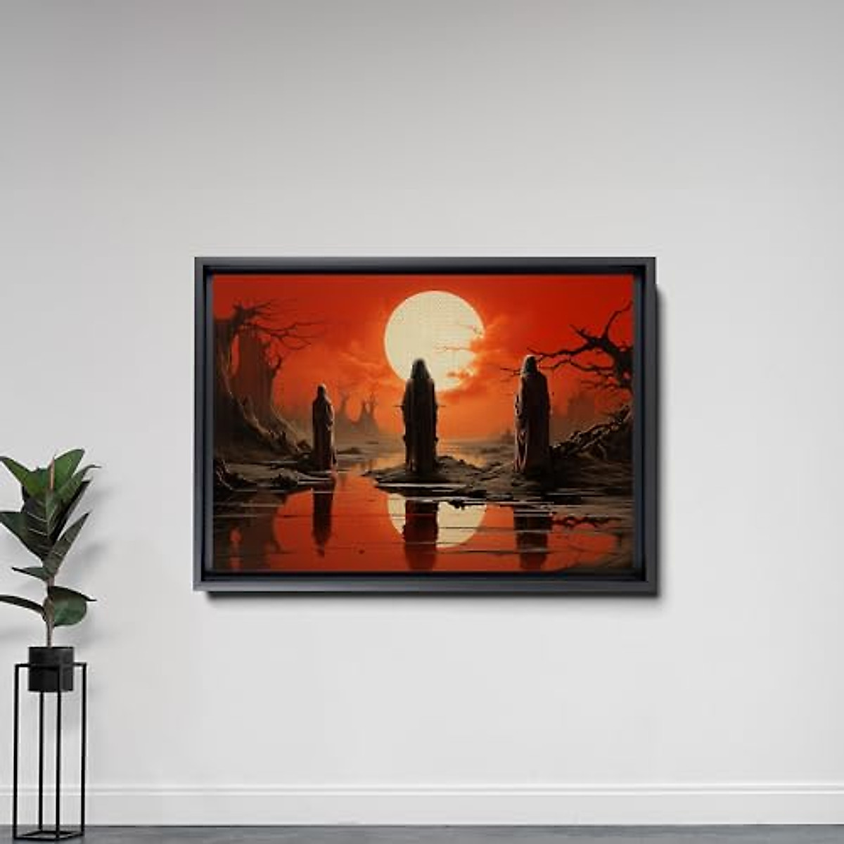 Majestic Black Stallion Galloping In The Clouds, Black Horse On Salt Flats, Canvas Print, Black Horse Print, Black Horse Wall Art