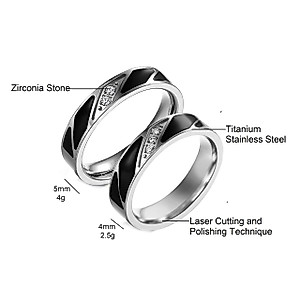 Global Jewelry Amazing Titanium Stainless Steel We Love Each Other Wedding Band Set Anniversary/Engagement/Promise/Couple Ring Best Gift! (His, 9)