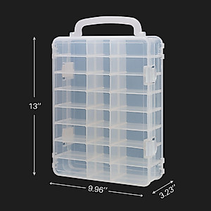 JOYMOMO Hair Bow Holder Organizer for Headbands, Hair Clips, Hair Ties, Scrunchies, Baby Girl Hair Accessories Storage Box, Transparent Double-layer Storage Organizer (Without Accessories)