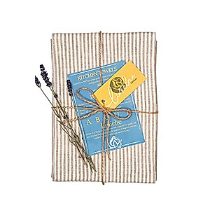 LINICHE Linen Kitchen Towels | 30x20 Inches | Pack of 2 | Lint-Free Dish Cloth | Lightweight Fabric | Flax Tea Towel, Napkin | Table Setting Accessories | Wedding Gift