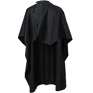 HOOMBOOM Professional Salon Cape with Snap Closure, Waterproof Hair Salon Cutting Cape Barber Hairdressing Cape with Adjustable - 47" x 55" Black
