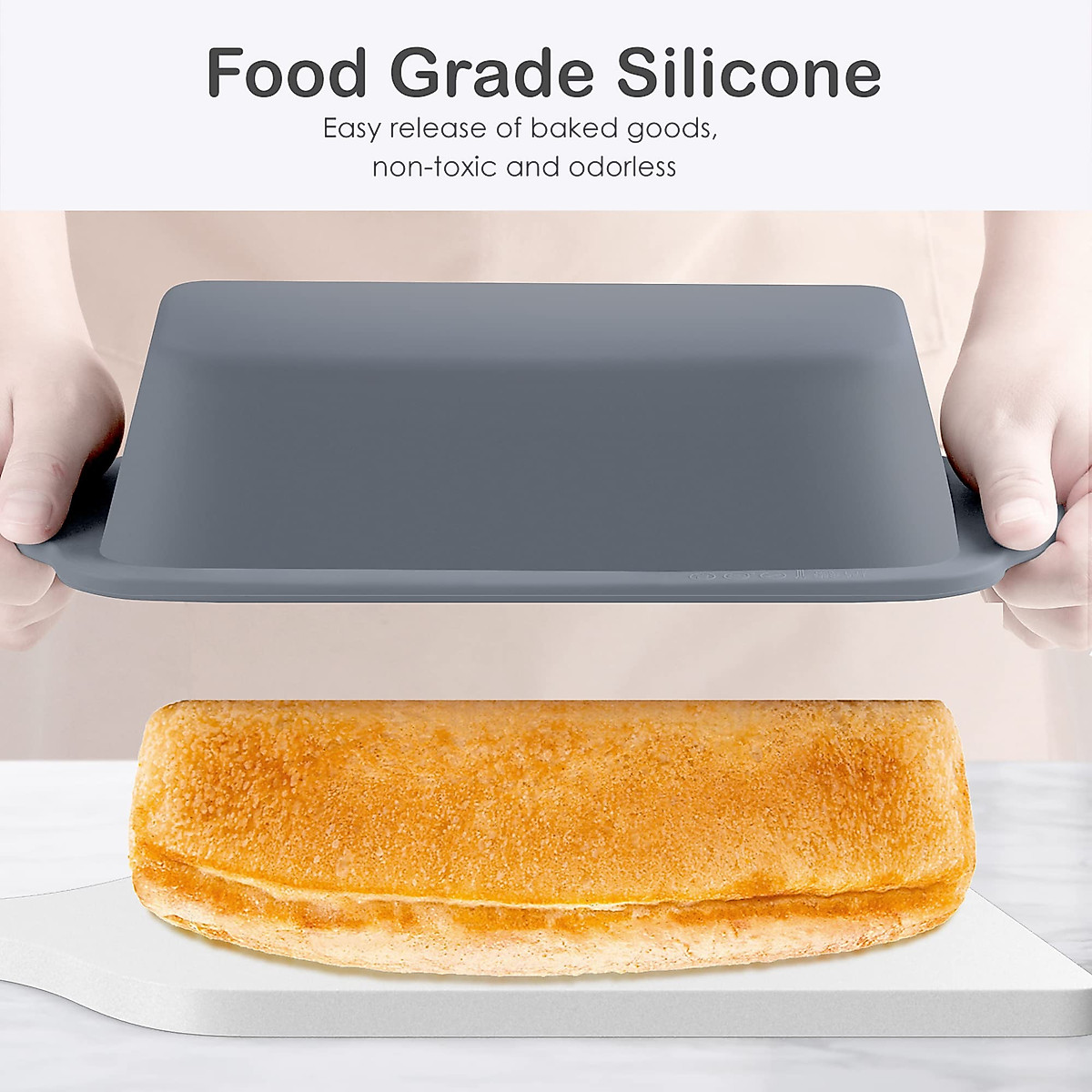 Chicrinum Silicone Bread Loaf Pan, Non-Stick Food Grade Silicone Baking Mold, Meatloaf Pan with Metal Reinforced Frame More Strength
