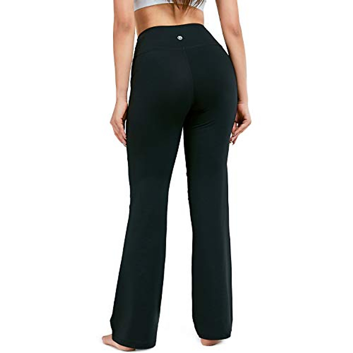 28"/30"/32"/34" Inseam Women's Bootcut Yoga Pants Long Bootleg High-Waisted Flare Pants with Pockets BlackFlare_30_Medium Black