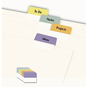 Avery Printable Self-Adhesive Plastic Tabs, 1-3/4", Repositionable Adhesive, Assorted Colors, Pack of 80 (16283)