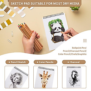 Utron 2 Pack Sketch Book, 5.8” x 8.3” Small Sketch Pad,100GSM/68LB Sketchbook for Drawing, A5 Drawing Paper, Thick Small Drawing Notebook for Painting Beginner, Artist (50 Sheets/Pack)