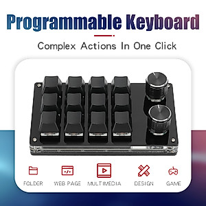 SHYEKYO 12 Keys Programmable Keyboard,Multifunctional USB Mechanical Gaming Keyboard,One-Hand Macro Mechanical Keyboard with Memory Function,for Editing,Gaming,Industry,Office,Speculate in Stocks