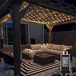 Eueasy Net Lights Outdoor, 10ft×10ft Gazebo Mesh Lights, 270 LED 8 Lighting Modes, Connectable Waterproof Net Lights for Gazebo, Backyard, Garden, Holiday, Christmas, Bush (Warm White)
