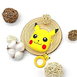 SGCOOG Cute 3D Cartoon Case for AirPods 1/2 (2016/2019 Release) Shockproof Protective Skin Accessories Silicone Cases Cover for AirPods 1&2 (Pika-Yellow-Chu)