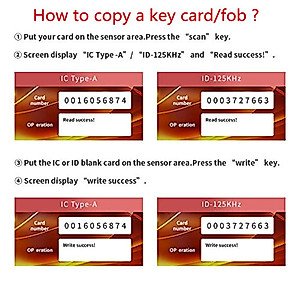 NFC RFID Copier Writer Readers Key Copier Duplicator English 10 Frequency for IC ID Cards/Key Fob and 13.56mhz UID Key,10pcs ID 125kh Key Fobs + 5 Pcs ID 125khz Cards + 10pcs 13.56mhz IC Key + 1 USB