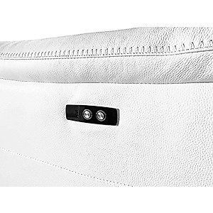 Blackjack Furniture Venice 8 Piece Sectional Sofa with 3-Power Recliners, Features Adjustable Headrest, Lumbar Support, USB and Wireless Charging Station, Extra Large Storage, 1 Console, White