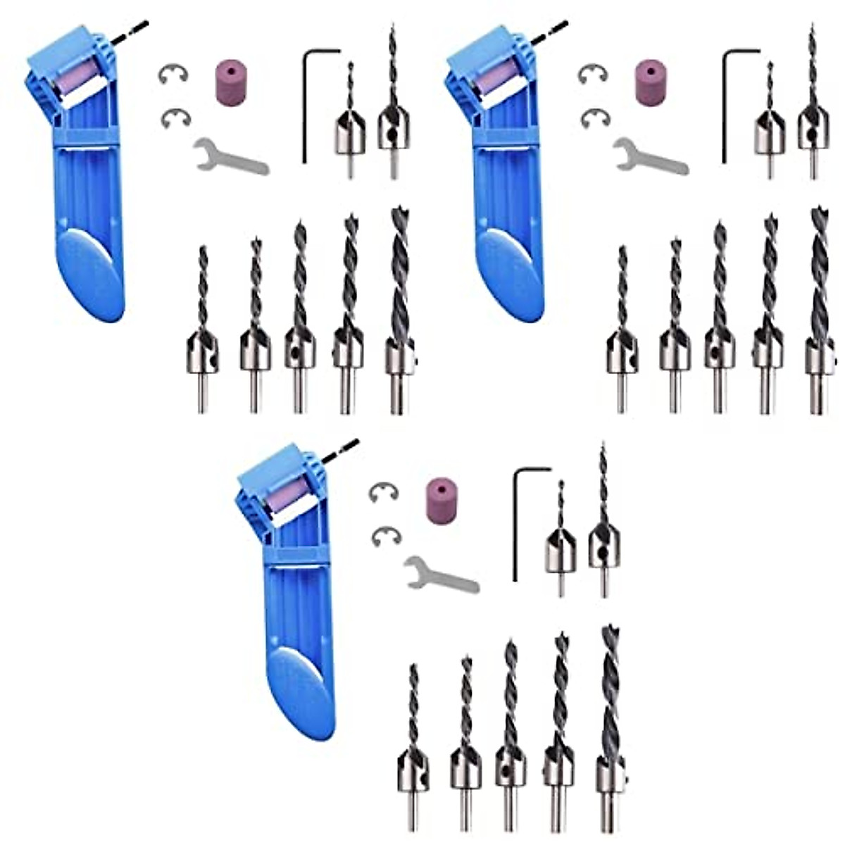 Angoily Burr Device Set Portable Grinder Electric Sharpener Diamond Drill Bit Drill Polishing Kit Drill Bit Sharpening Tool Drill Grinder Attachment Drill Bit Sharpener 3 Sets