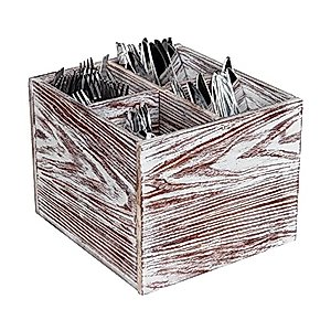 Mind Reader One Tabletop Caddy, Rustic Style, Wood, Brown Utensil Organizer, Size