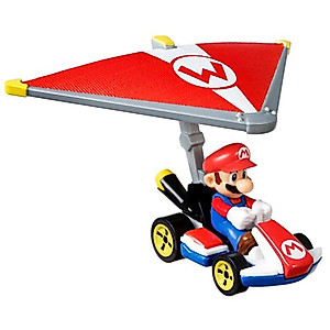Hot Wheels Mariokart - GVD31 ~ Character Die-cast Toy Vehicle ~ Mario Standard Kart and Super Glider
