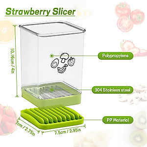 FOLENCER 2 Pack Strawberry Slicer,Upgraded Fruit Cup Slicer with Push Plate,Fruit & Strawberry Cutter for Quickly Making Fruit Vegetable Salad,Integrated Blade Design,Enssential Kitchen Gadget.